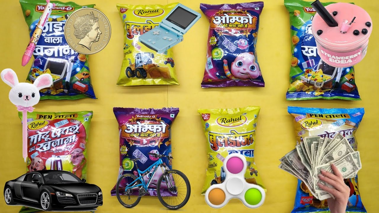 Latest Big Collection of Snacks with free gifts inside unboxing and ...