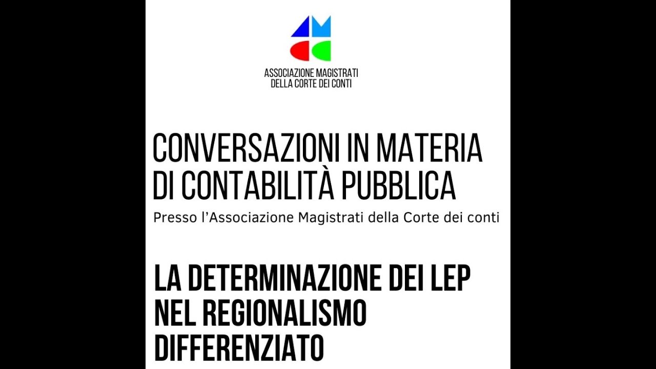 Conversazione di contabilità pubblica - Determinazione dei LEP nel ...