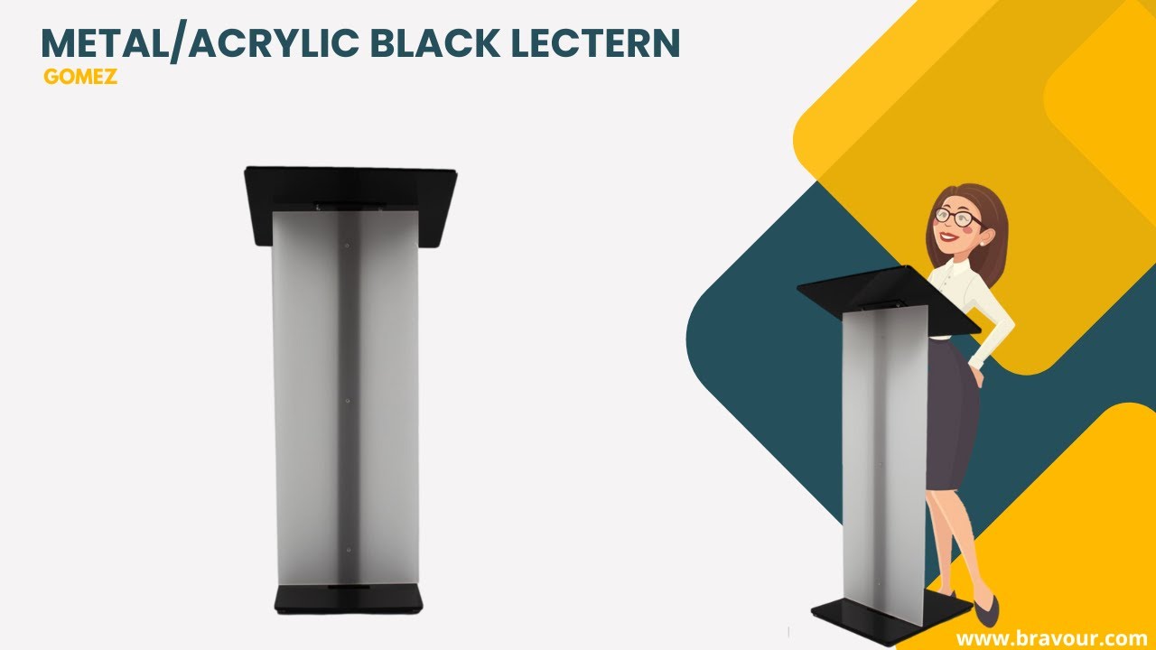 Metal/Acrylic black lectern Gomez - YouTube