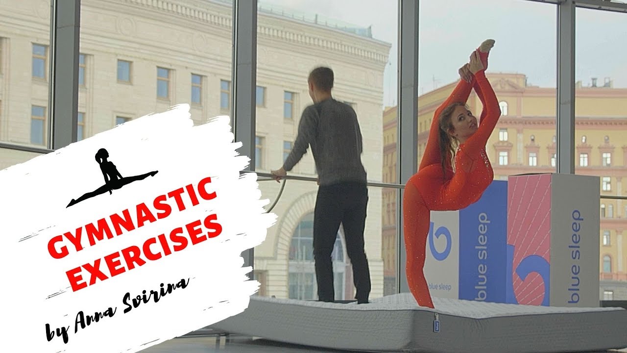 Gymnastic exercises and splits. Backstage from shooting - YouTube