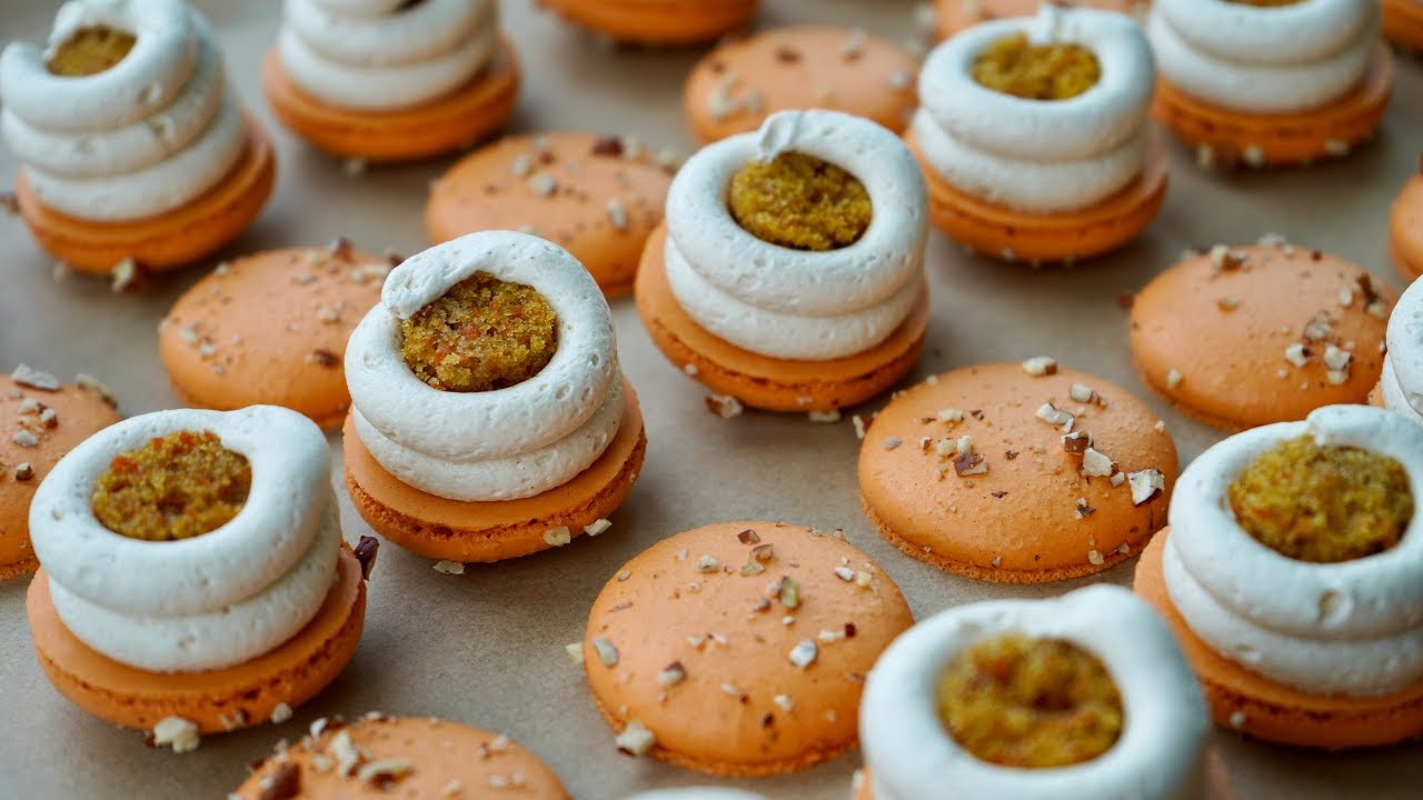 Carrot Cake Macarons | Carrot Cake and Spiced Cream Cheese Buttercream ...