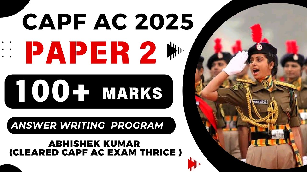 Capf AC 2025 Paper 2 Answer writing Program | Aarambh Batch - YouTube