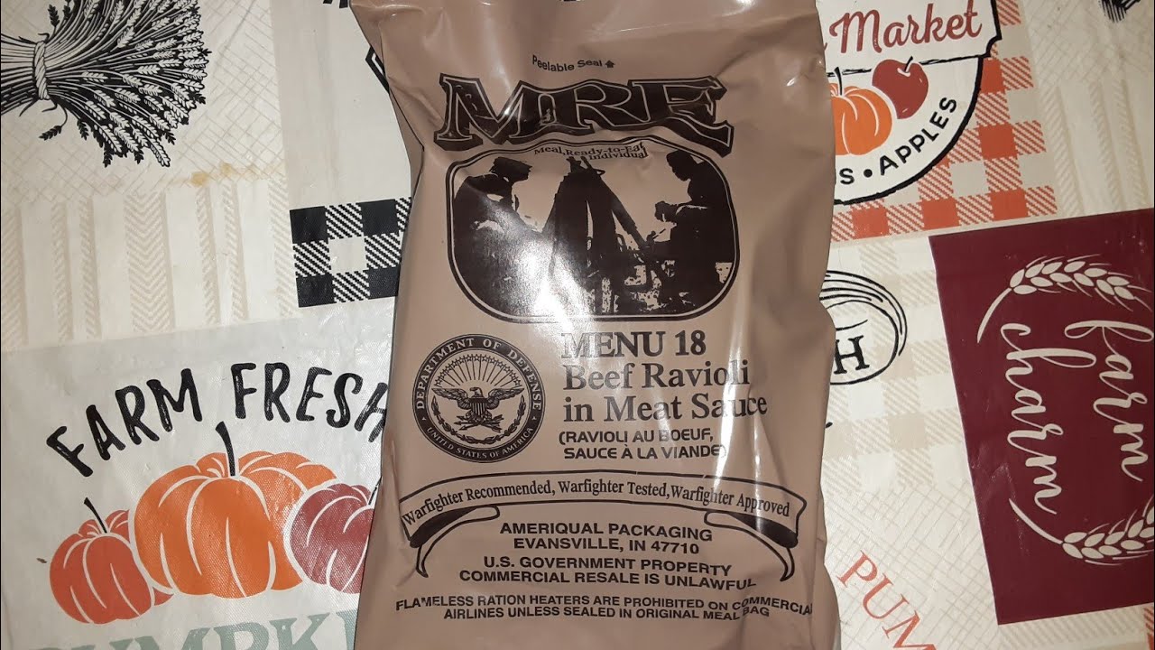MRE Review US Menu 18 Beef Ravioli in Meat Sauce - YouTube