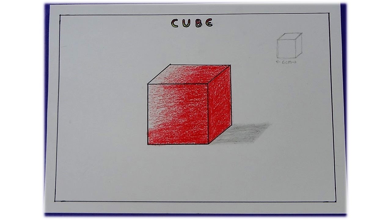 How to draw a cube/with color shading/step by step#SRINIVAS ACADEMY ...
