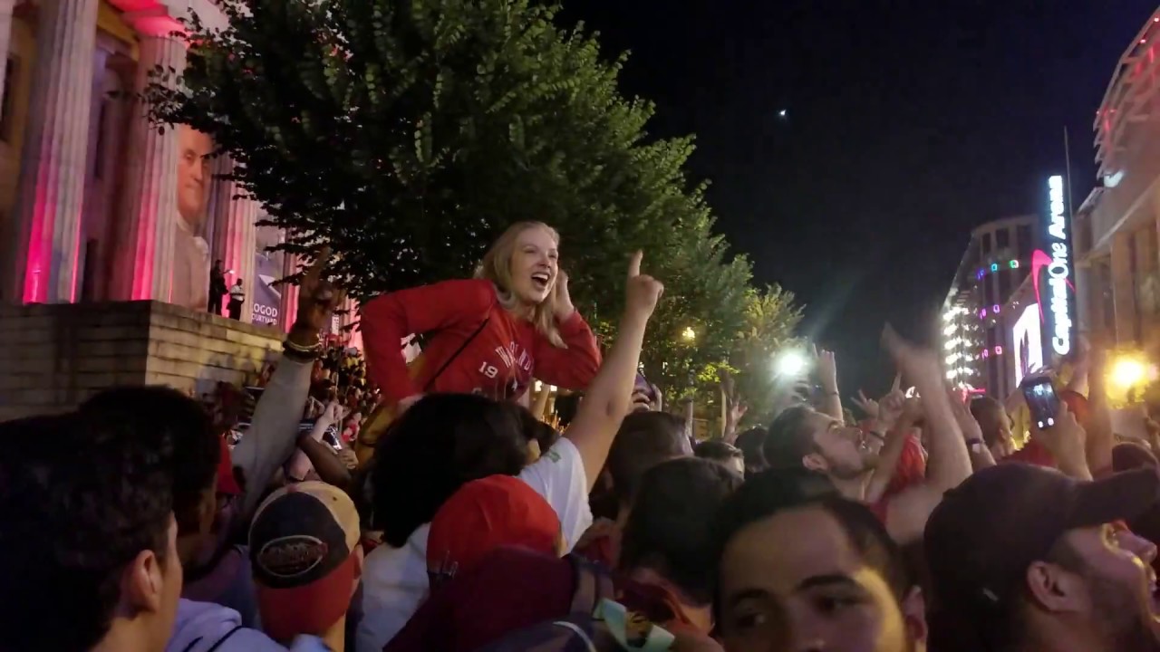 Washington Capitals (Caps) fans celebrate seconds after win of Stanley ...