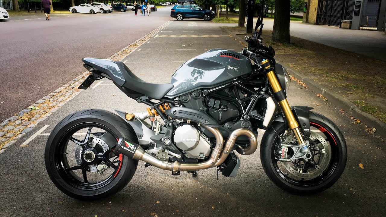 Epic Exhaust Sound Ducati Monster 1200S Austin Racing GP1R Rearview ...