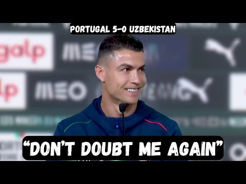 Cristiano Ronaldo BLASTS his HATERS - Post Match Interview - Portugal 5-0 Uzbekistan