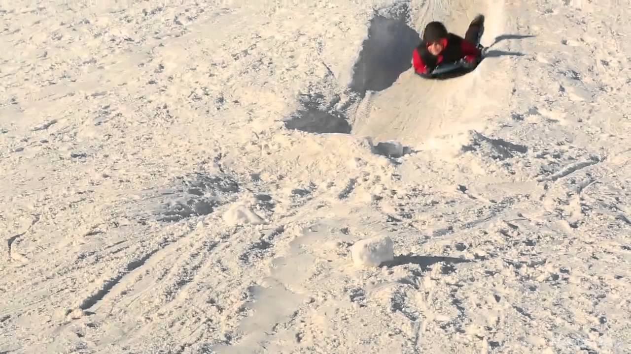 Sledding in Bellmore - YouTube
