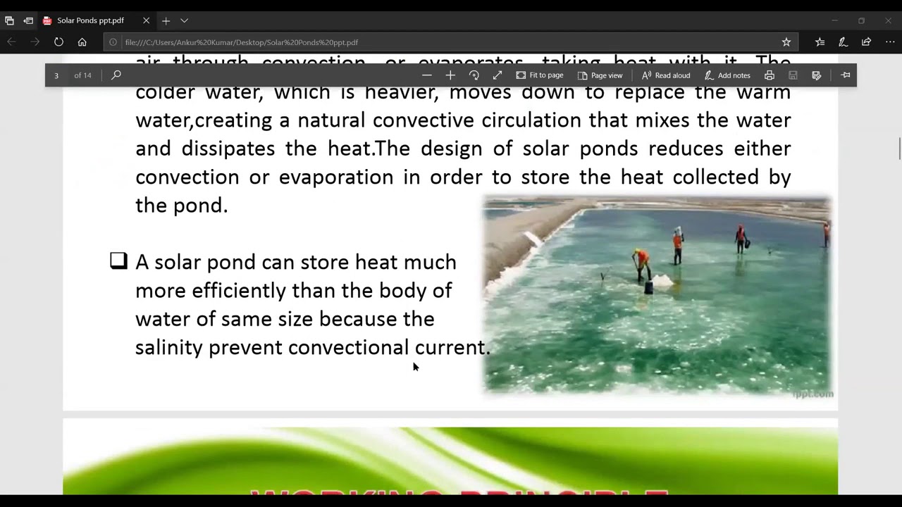 Lecture 12 (Unit 02) Solar Thermal Energy: Solar Ponds - YouTube
