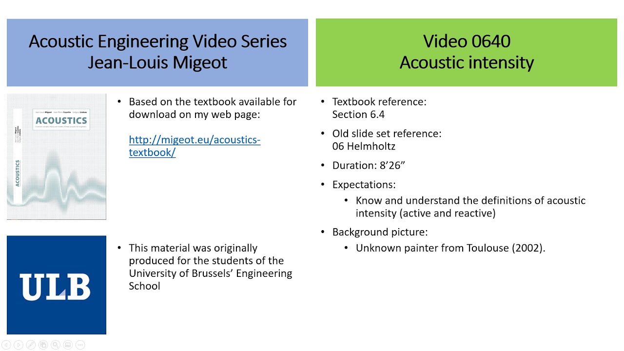 Acoustic engineering 101 - Section 6.4 - Acoustic intensity - YouTube