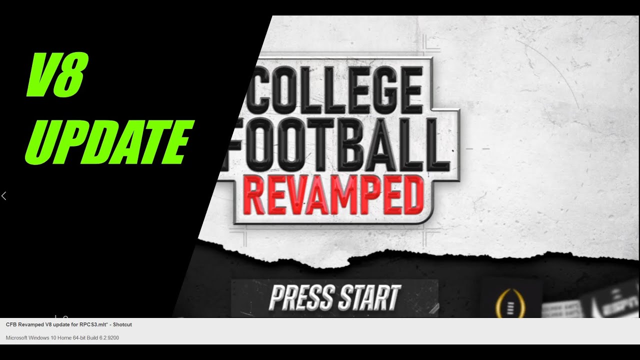 How to Update CFB Revamped to V8 update | Big 10 part 1 for RPCS3 PC ...