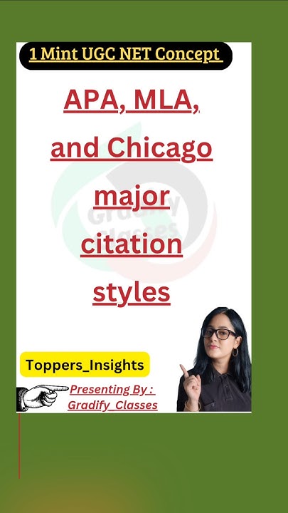 APA , MLA, CHICAGO Citation Styles | @Gradify_Classes #youtubeshorts # ...