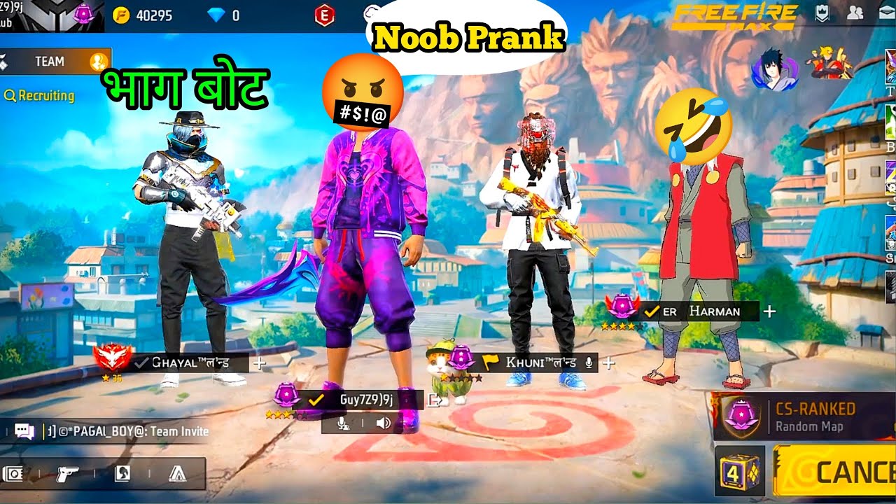 FREE FIRE NOOB PRANK 🤣 WORLD BOYS FF FUNNY PRANK // NIGHT HOWL GAMER ...