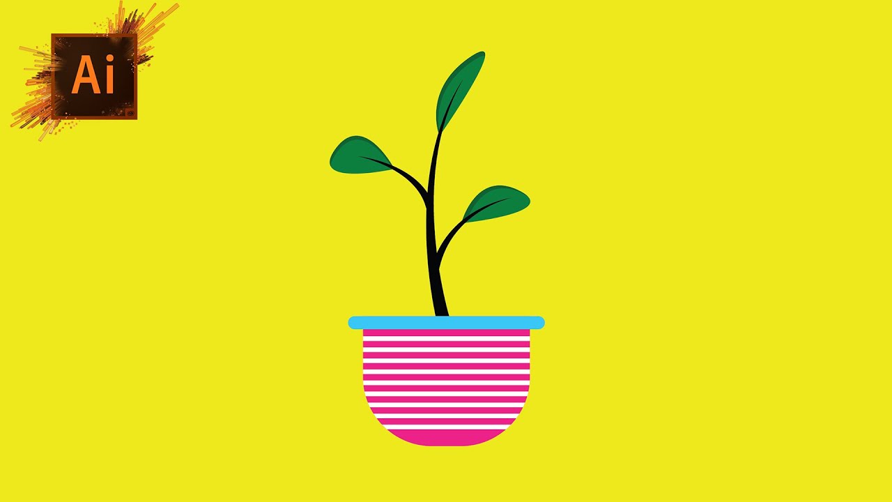 Flat Vector Flower Pot Simple Illustration | Vector Design | Adobe ...
