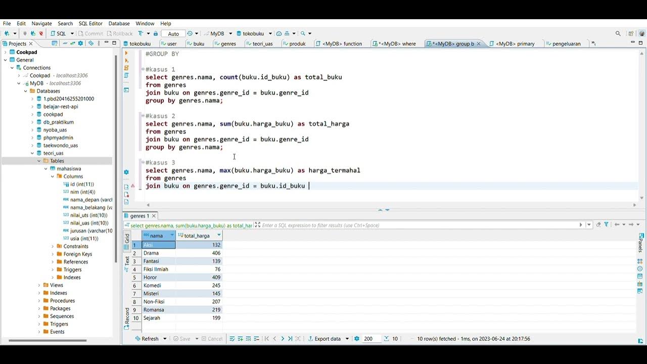 Contoh kasus Query SQL GROUP BY - YouTube