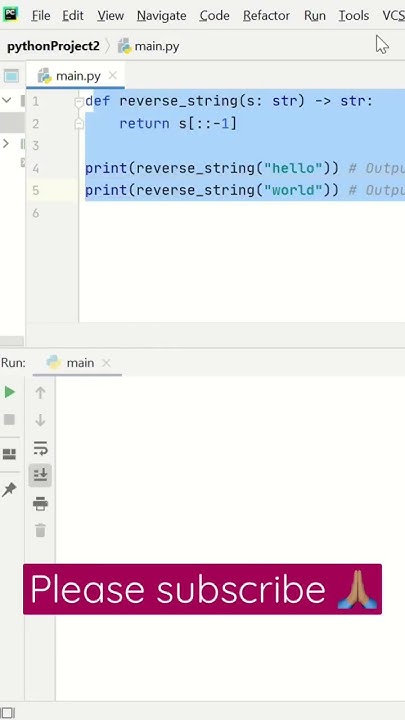 Write A Python Function To Reverse A Stringpythonprogramming Pythonshorts Shorts Shortvideo