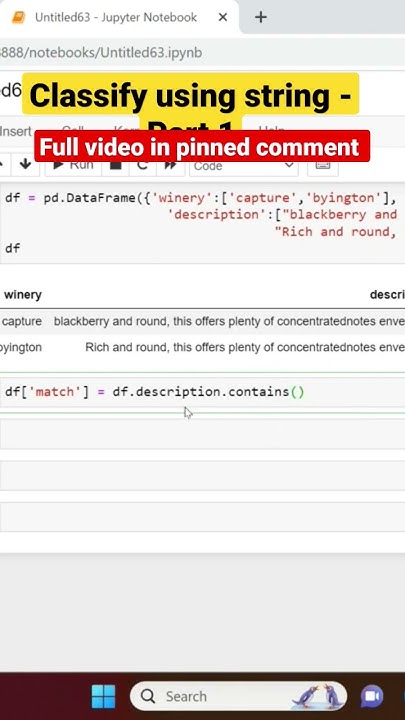 Classification using string in #pandas part -1 - YouTube