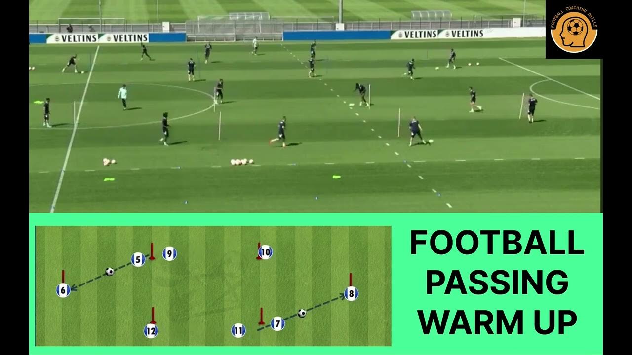EASY TO LEARN: Passing Warm Up Football Drill - Soccer Drill U7 U8 U9 U10 #footballtraining ...