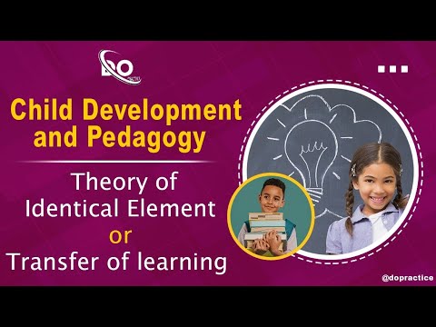 Theory of Identical Elements | Transfer of Learning | Ctet Cdp | HTET ...