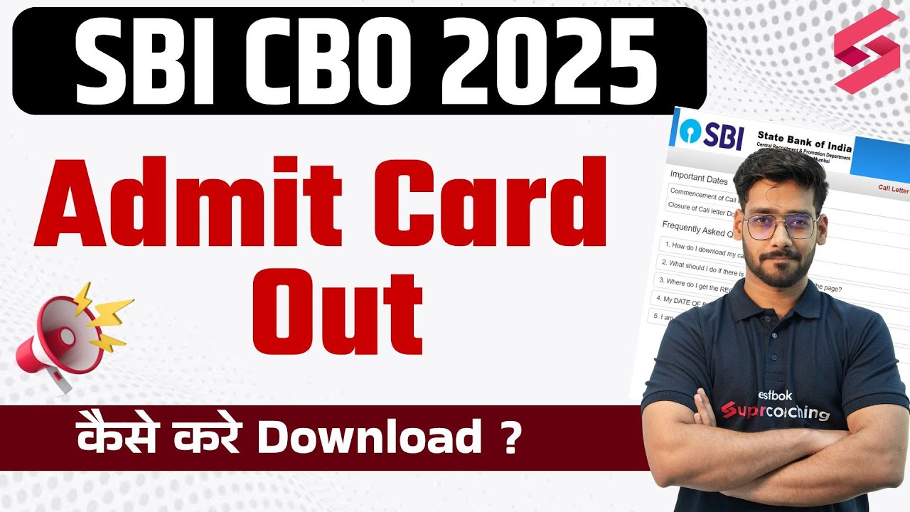 SBI CBO Admit Card 2025 OUT | How to Check SBI CBO Admit Card? | SBI ...