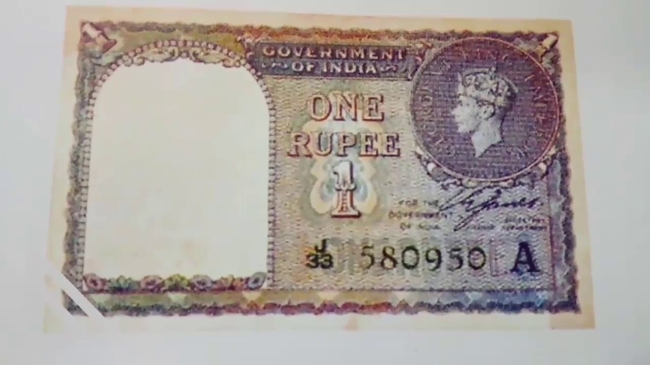 Indian Valuable Rarest Ist Issue of 1 Rupee Currency (Year - 1944 ...