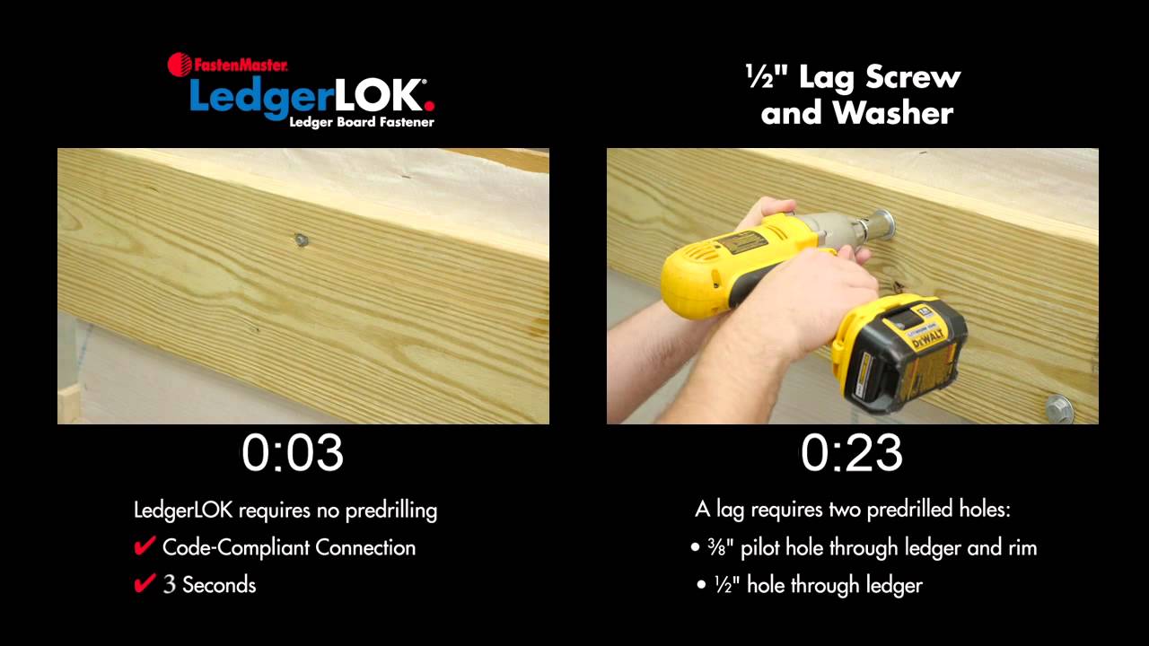 FastenMaster LedgerLOK Vs 1 2 Lag Screws YouTube FastenMaster LedgerLOK Vs 1 2 Lag Screws YouTube
