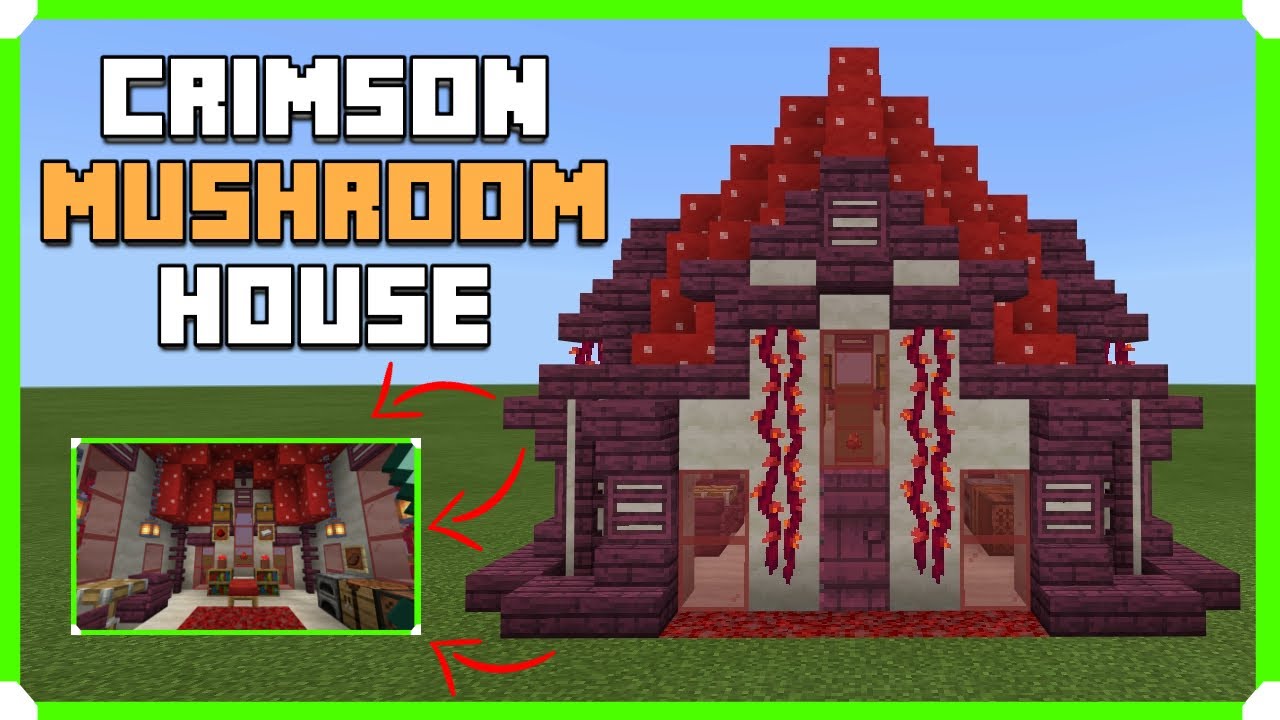 How To Build A Crimson Mushroom House (Minecraft Bedrock Edition) - YouTube