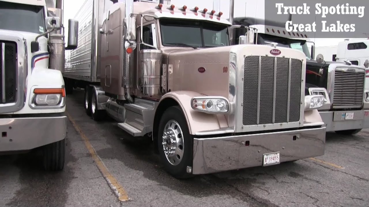 Tan Peterbilt Truck Parked At London Truck Stop In Ontario - YouTube