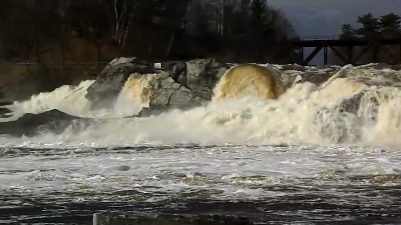 Great Falls In Lewiston Auburn - YouTube