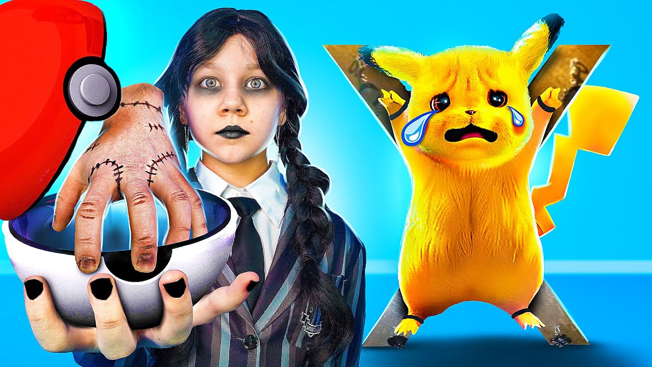 Wednesday vs Pokemon! Addams Thing is Missing! The Thing is Training to ...