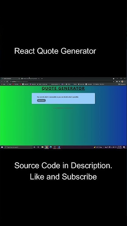 Making Quote Generator With React Js React Shorts Javascript Programming Reactapp Youtube