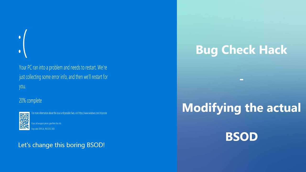 Customizing the actual BSOD in Windows 10 - YouTube