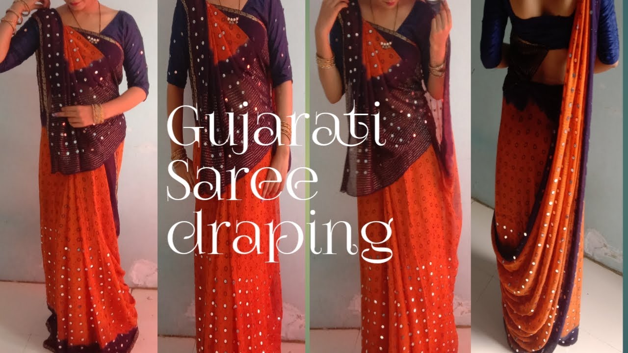 Sidha Pallu Style Saree Draping Gujrati Saree Me Pallu Kaise Le