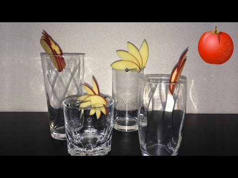 Very simple cocktail decoration (apple edition)　／　超簡単♪ カクテル・デコレーション(リンゴ編)
