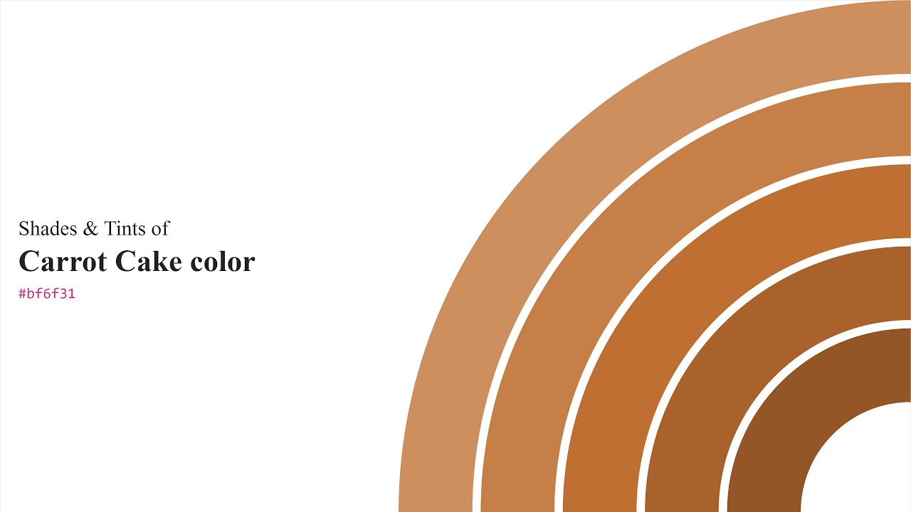 Shades & Tints of Carrot Cake color #bf6f31 A Warm Orange color #a9622b ...