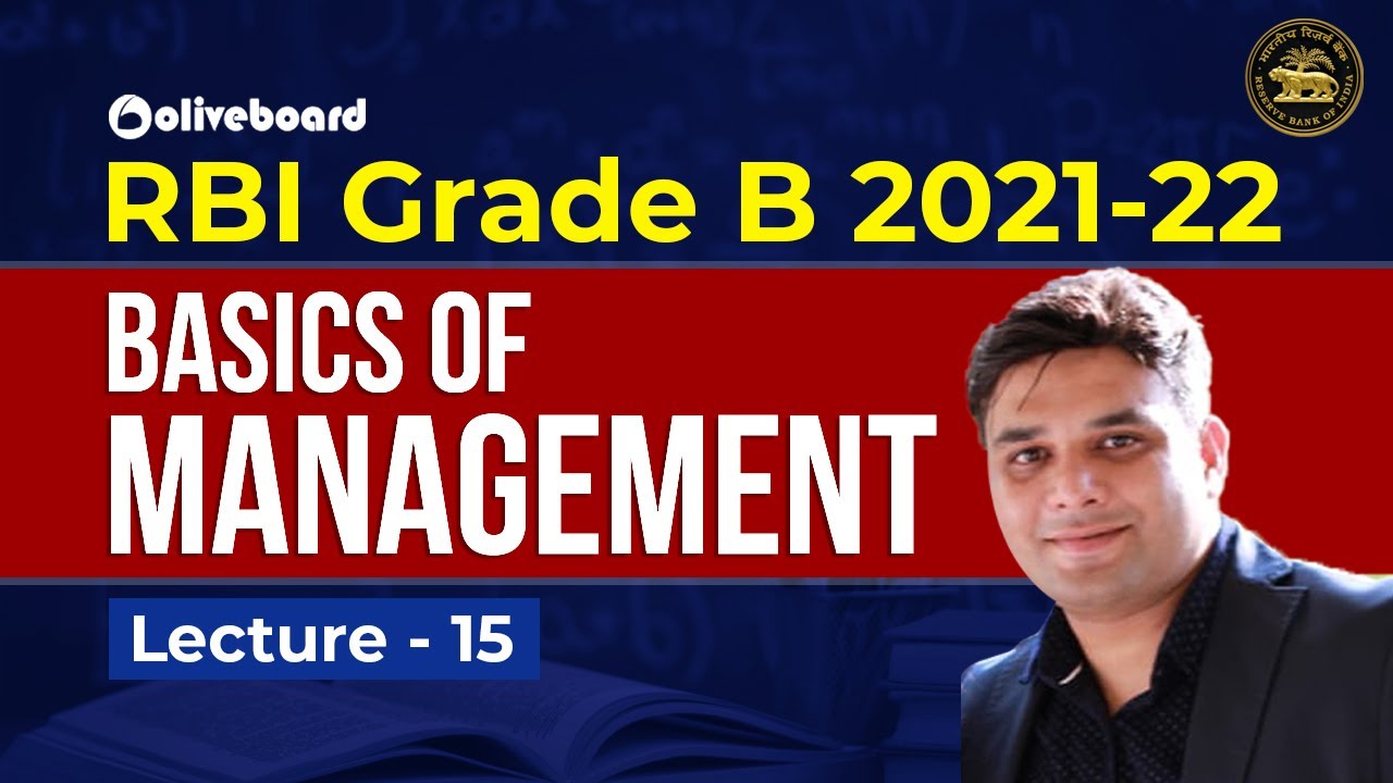 RBI Grade B 2021-22 | Basics of Management | Lecture-15 | Rohan Sir ...