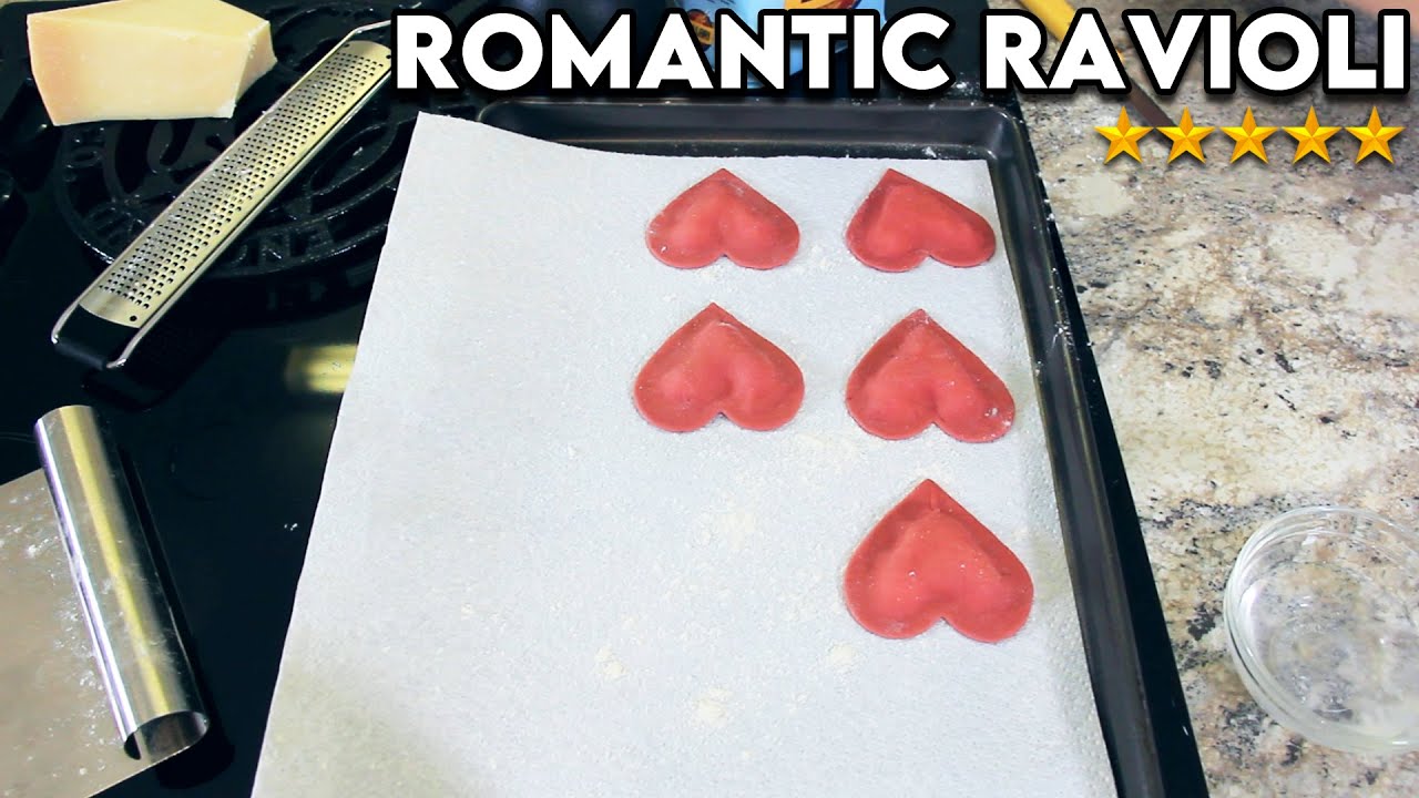 How to Make Ravioli, Shape It & Make it Pink! Date Night Ravioli Recipe ...