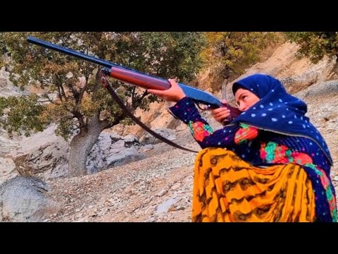 Wolf dog hunting by a brave and brave Iranian nomadic woman#village# ...
