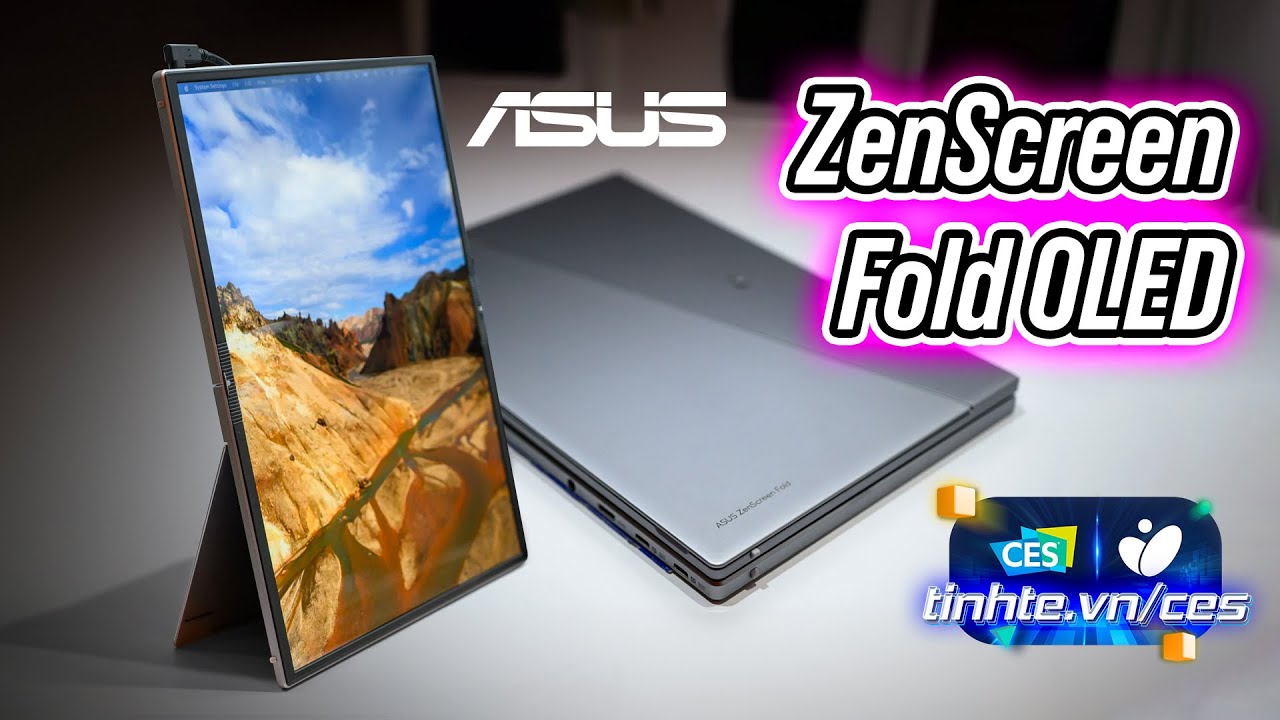Màn hình di động gấp gọn được: ASUS ZenScreen FOLD OLED | CES24 - YouTube