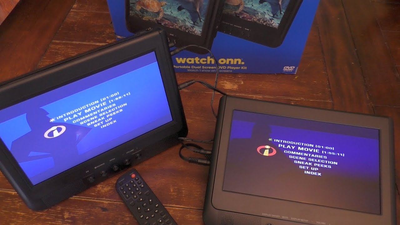 Onn. (Walmart) Portable Car Dual Screen DVD Player Kit - YouTube
