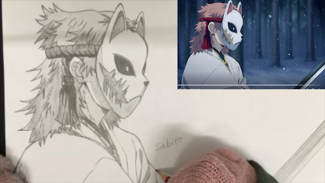 Drawing Sabito (Demon Slayer: Kimetsu no Yaiba) 鬼滅の刃 錆兎 さびと 描いてみた - YouTube