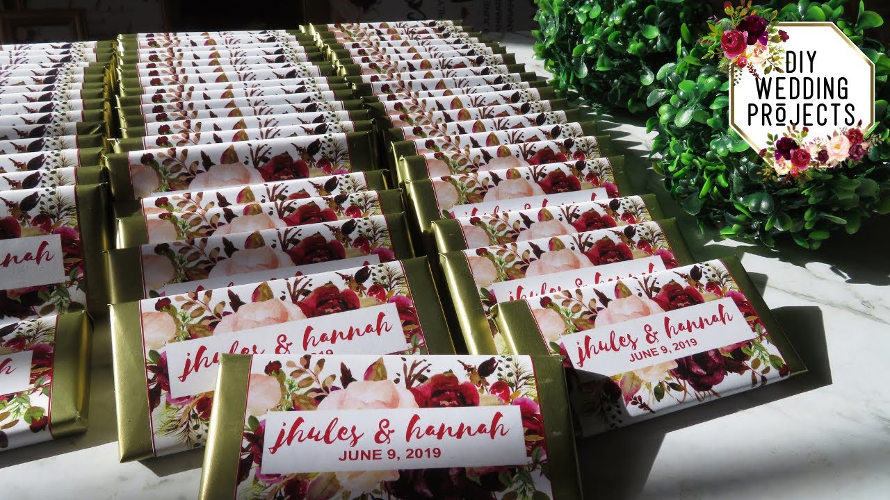 CHOCOLATE BAR GIVEAWAY | TUTORIAL | DIY WEDDING - YouTube