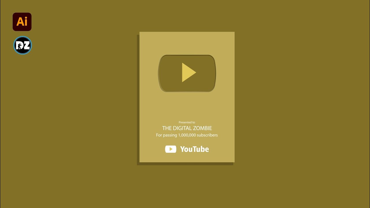 How to illustrate golden play button on adobe illustrator. #art # ...