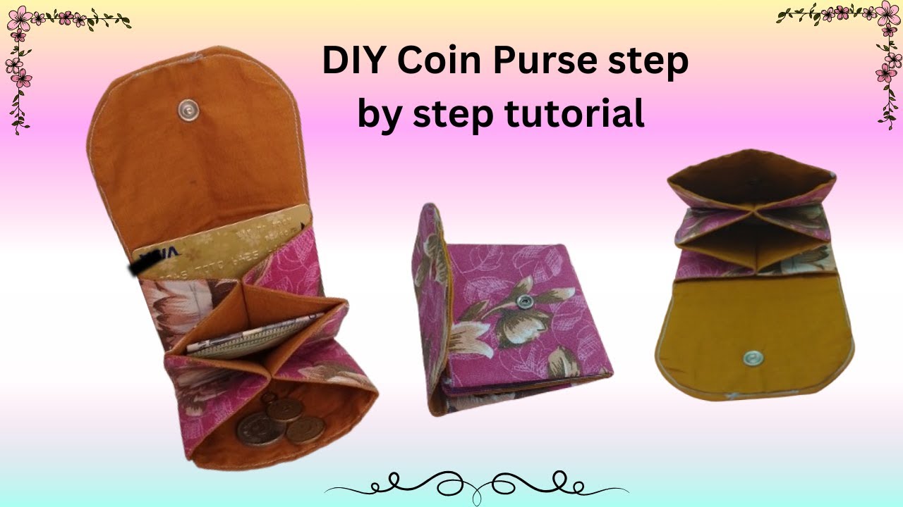 DIY coin purse | Swing craft | Mini coin pouch | Fabric craft | Coin purse step by step tutorial ...