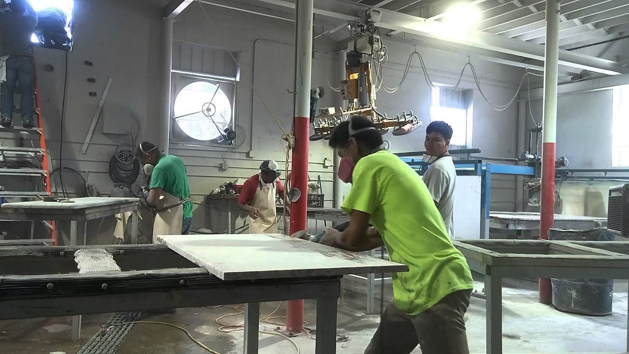Granite fabrication - YouTube