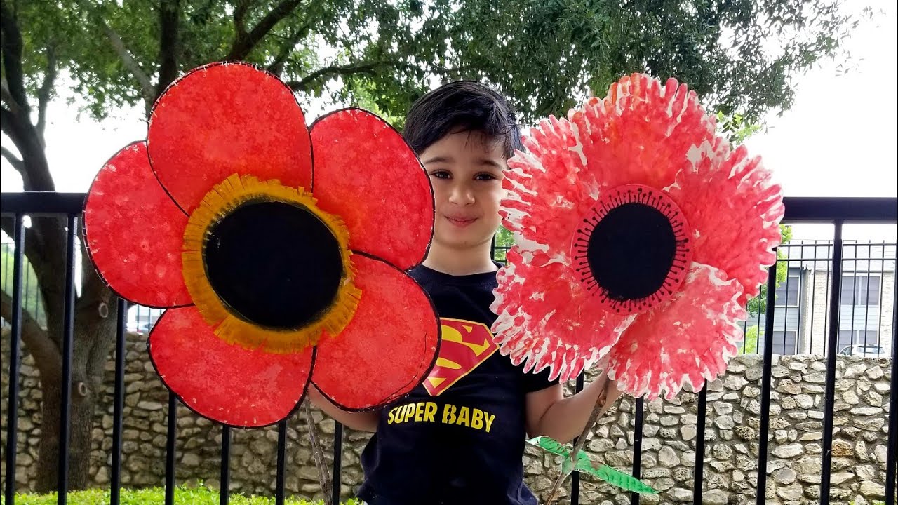 Paper Plate Poppy Flower by Rhythm #ArtbyRhythm #paperplatecraft #poppy ...