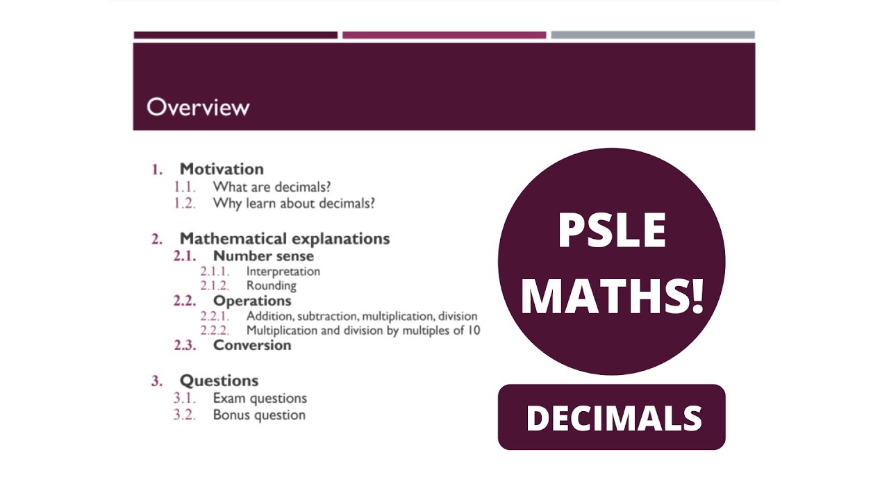 PSLE Maths: Decimals (Questions included!) - YouTube