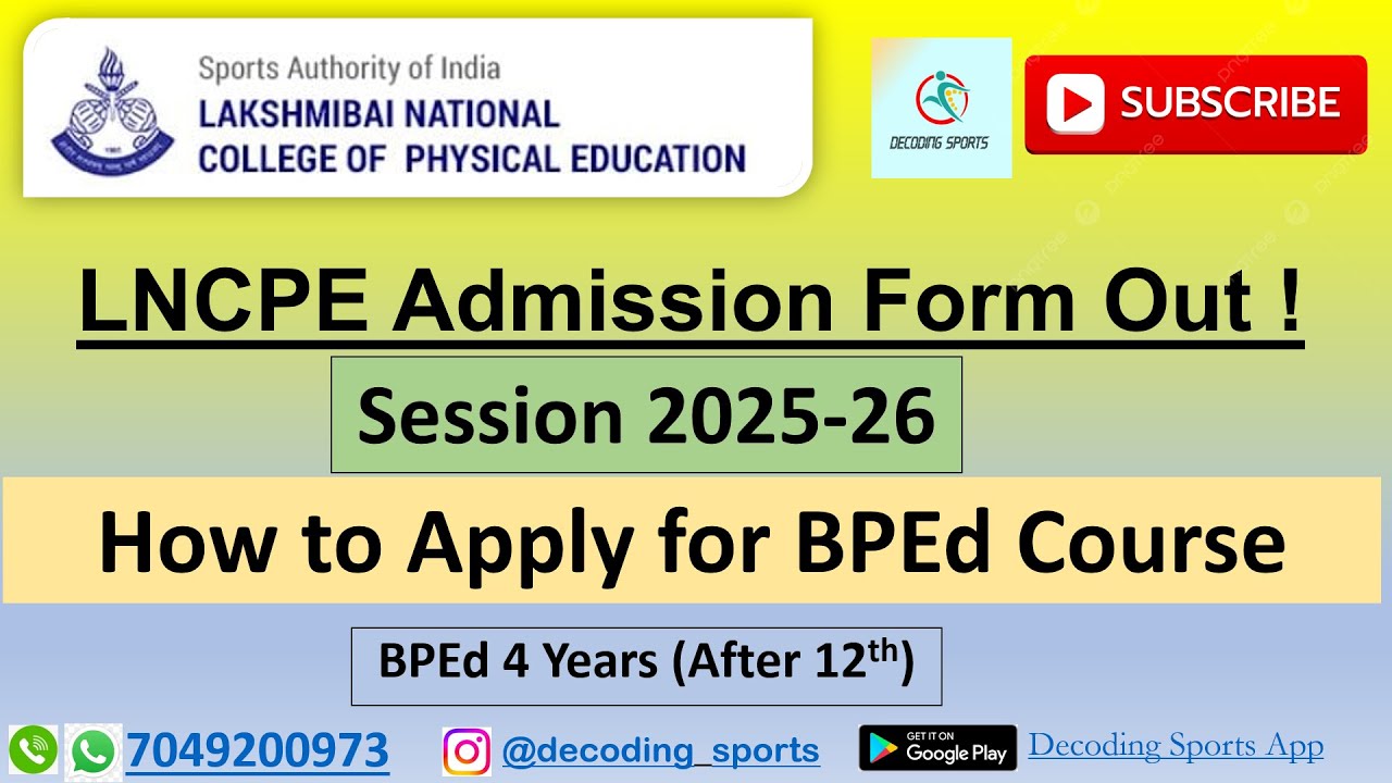 How to Apply for LNCPE BPEd Course // BPEd 4 Years After 12th #lncpe # ...