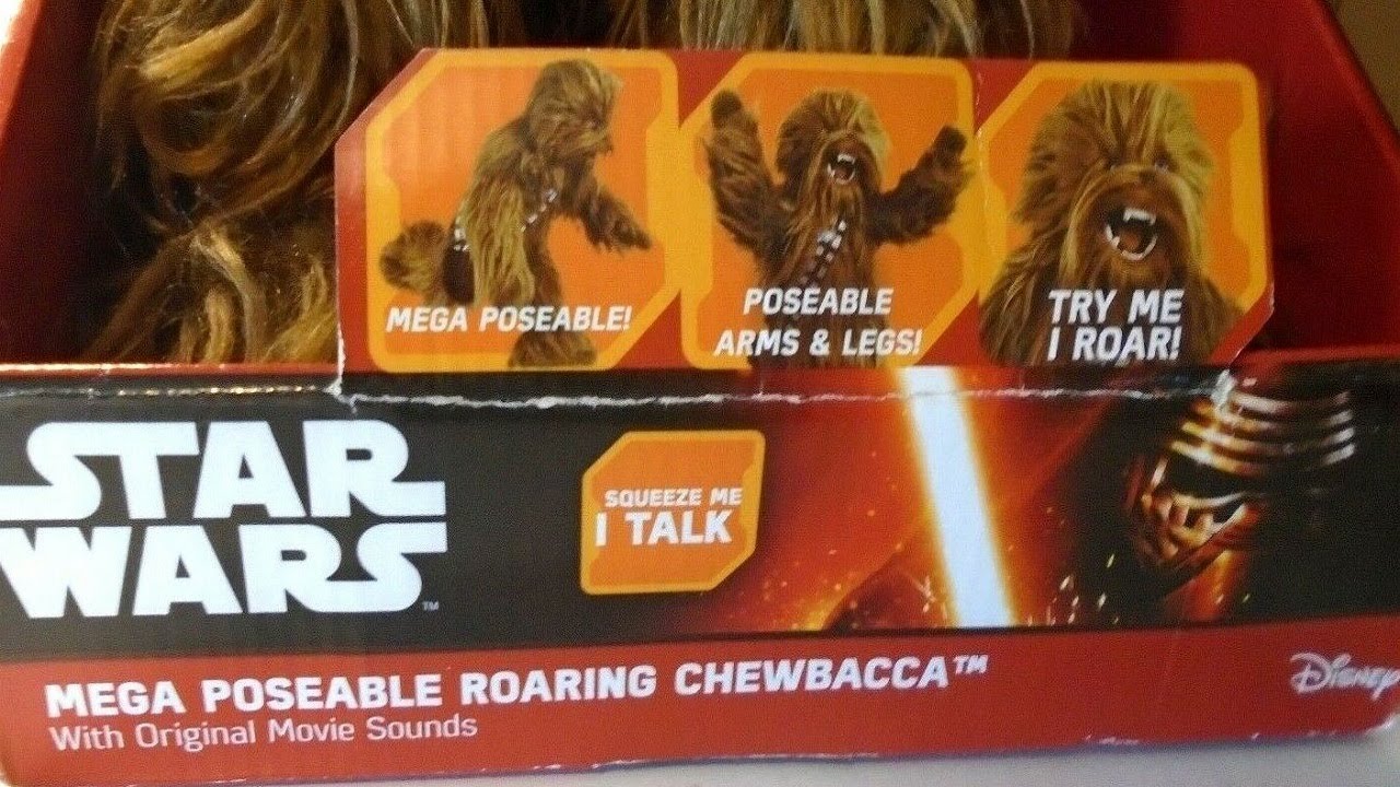 Star Wars 24-Inch Mega Poseable Roaring Wookie Chewbacca Talking Plush ...
