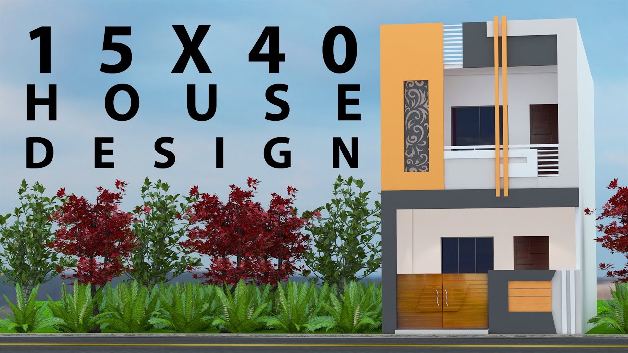 600sqft house interior design 15X40 House plan with front elevation by ...